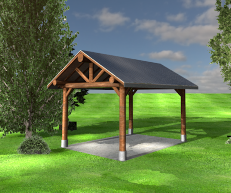 Pavilion-log-frame-kit - True Log Cabin